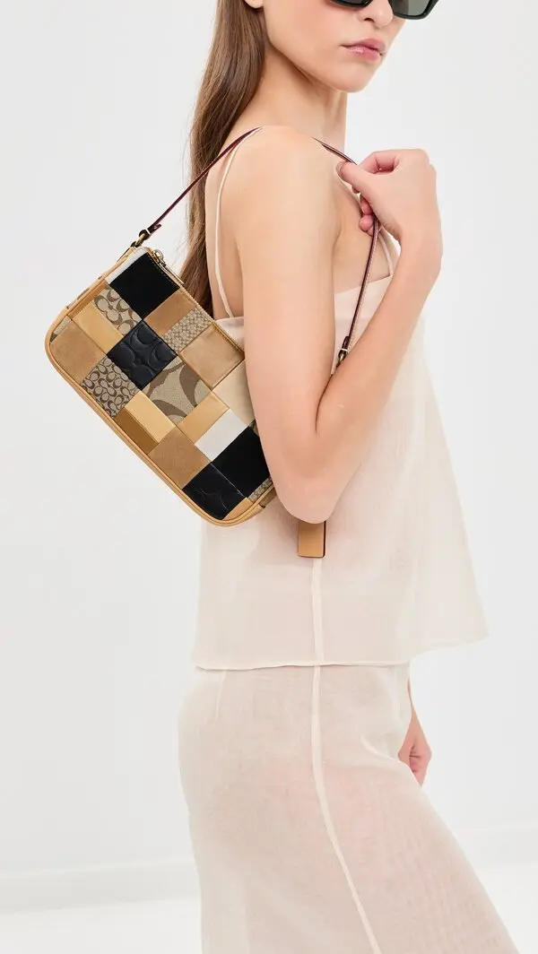 Coach Patchwork Leather Plaza Shoulder Bag - Brown Multi